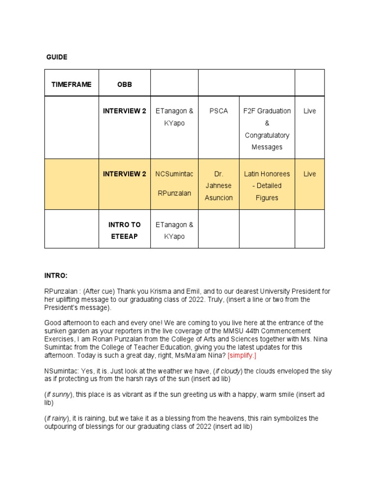 Field Report Script | PDF