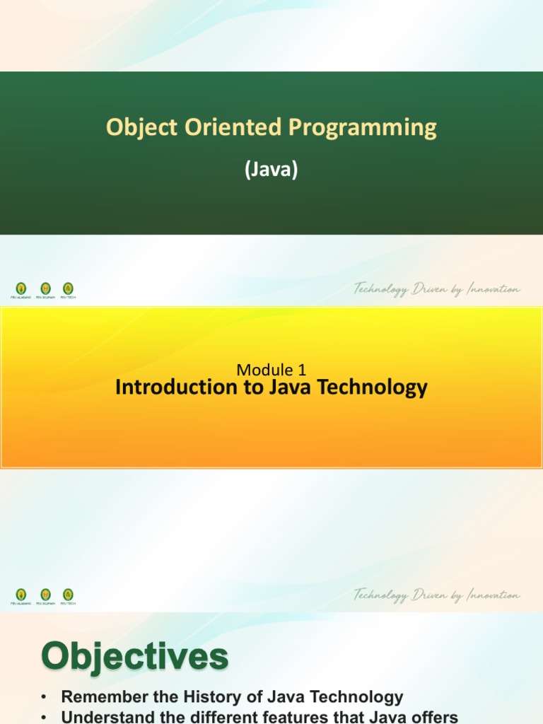 Module 1 Introduction To Java Technology | PDF | Java (Programming ...
