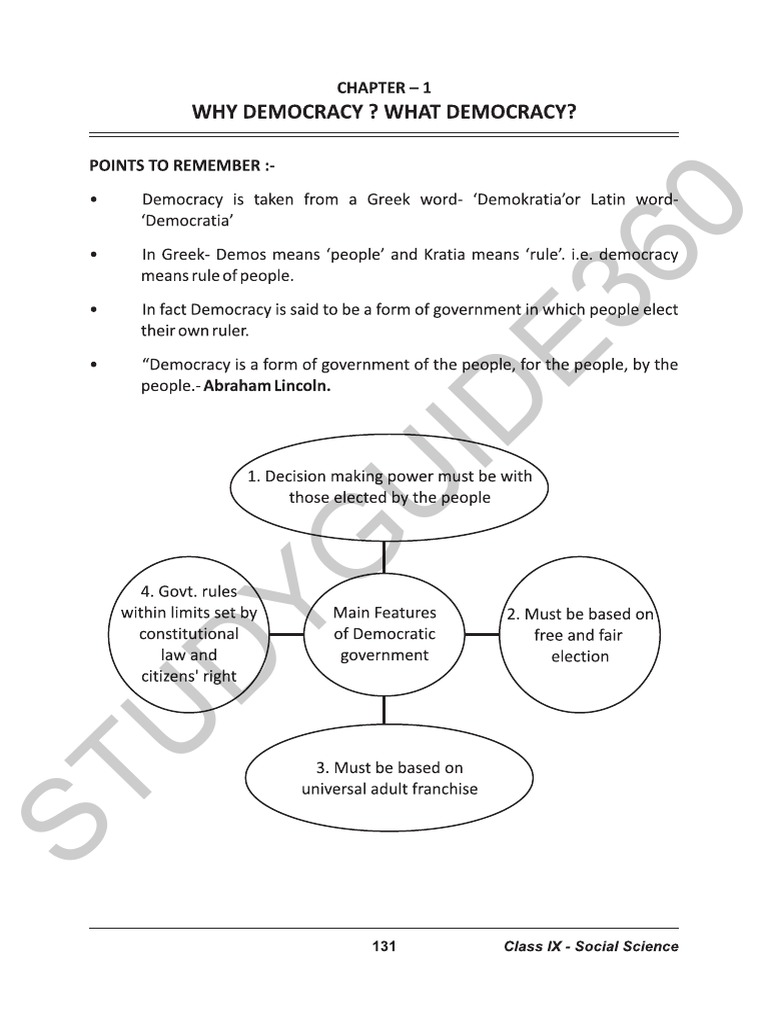 Class 9 Sst Civics Notes Chapter 1 Studyguide360 | PDF