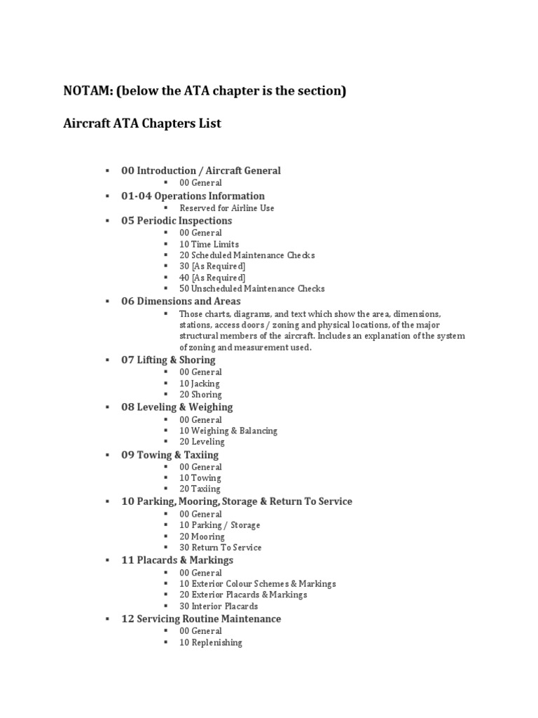 Aircraft ATA Chapters List | PDF | Engines | Helicopter Rotor