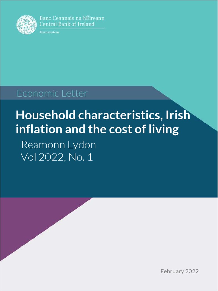 Household Characteristics, Irish Inflation and The Cost of Living | PDF ...