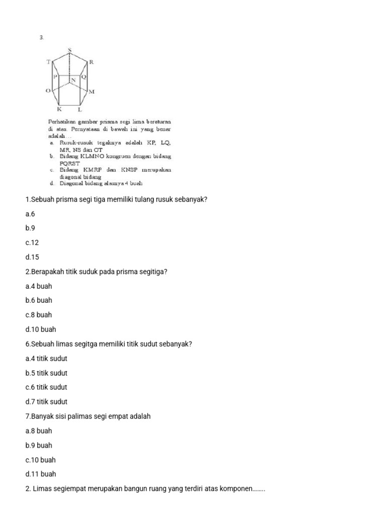 8 SMP Math Bangun Ruang | PDF