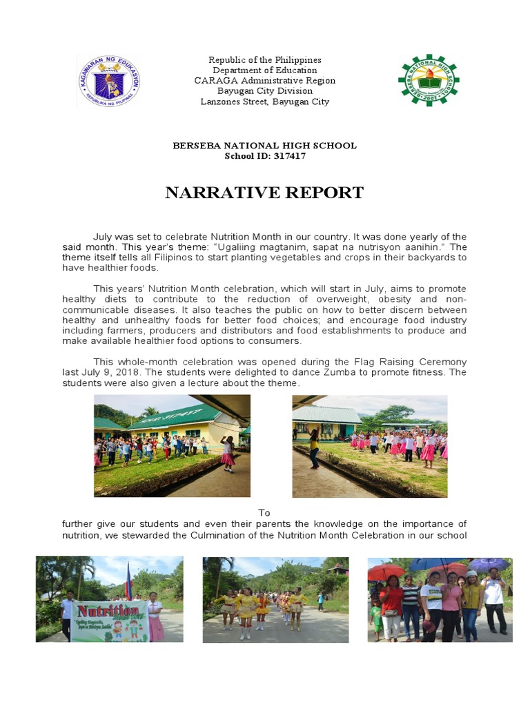 Narrative_report_on_nutrition_month_celebration | PDF | Healthy Diet ...