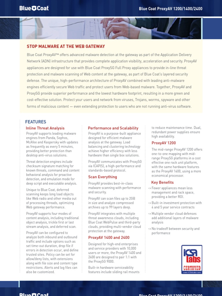 Blue Coat ProxyAV 1200-1400-2400.1 | PDF | Antivirus Software | Malware