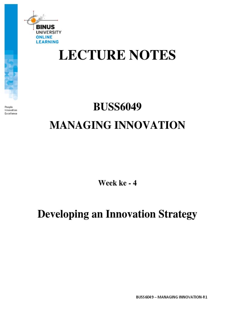 Developing An Innovation Strategy Pdf