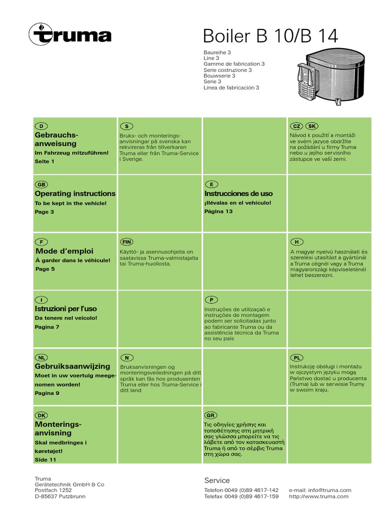 Truma Boiler Manual | PDF