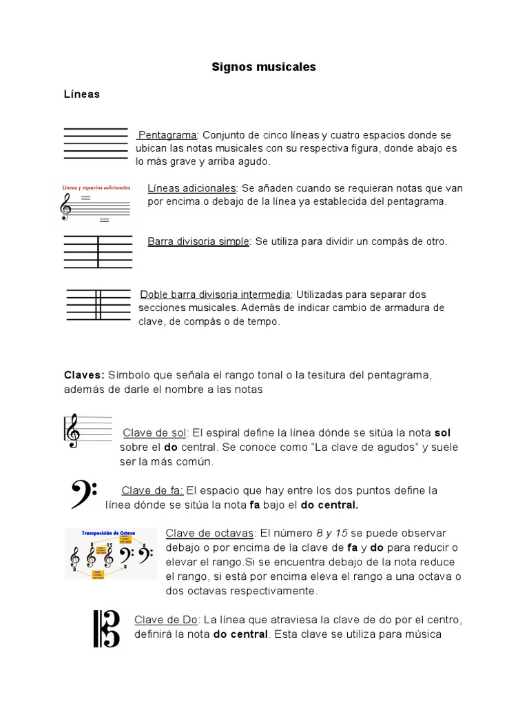 Signos Musicales | PDF | Clave | Formas musicales