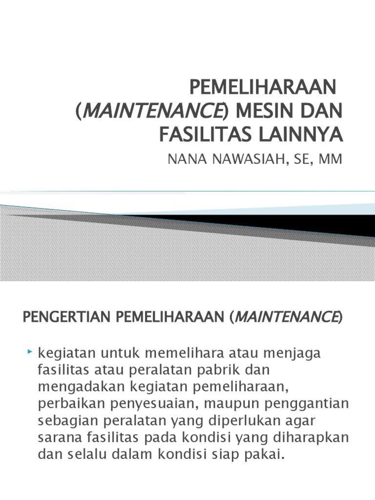 Pemeliharaan (Maintenance) | PDF