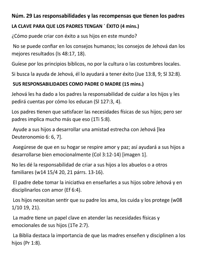 Responsabilidades y recompensas de los padres | PDF | Salud y bienestar