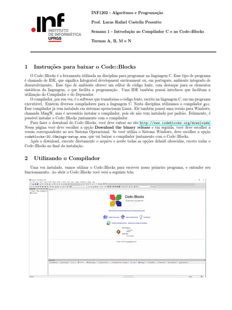 Aula Prática 1 - Primeiros Programas Na Linguagem C | PDF | Compilador ...