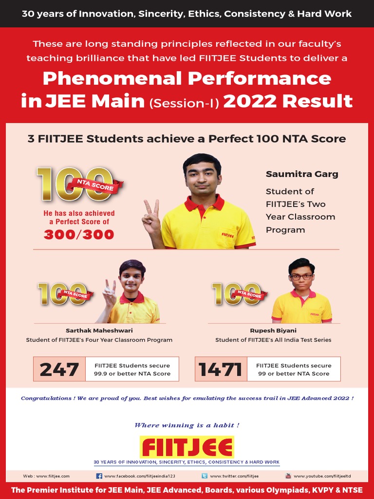 JEE Main Poster | PDF