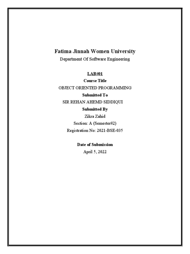 Oop Lab 1 | PDF | Subroutine | C++