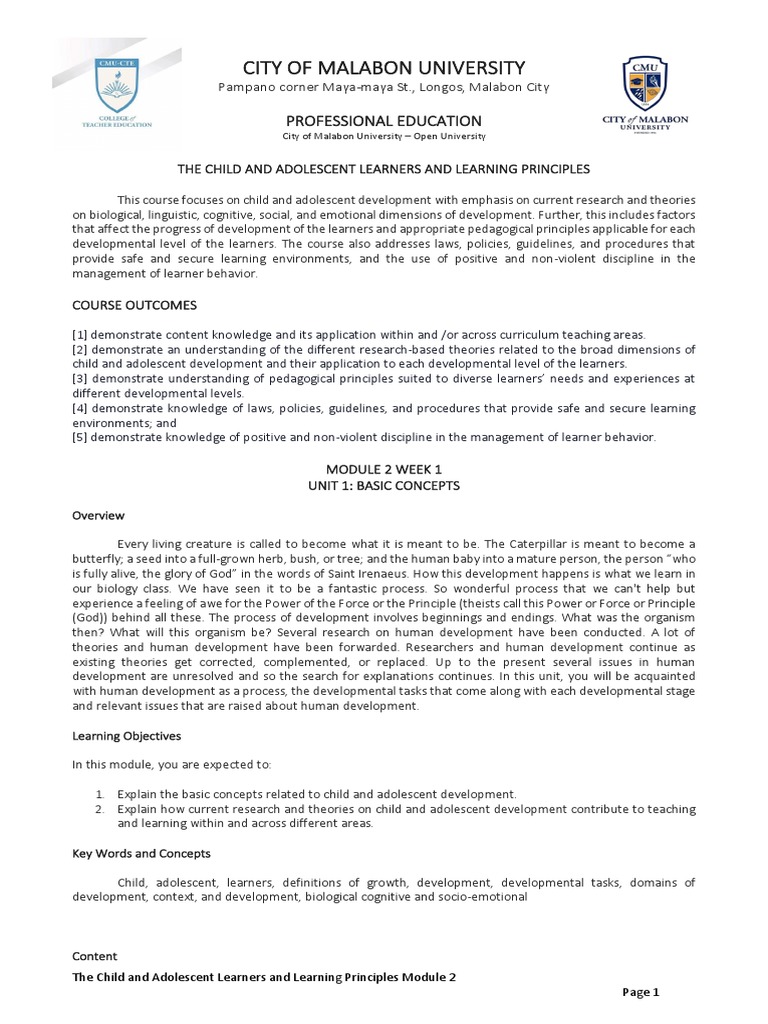 Child and Adolescent Development Principles | PDF | Developmental ...
