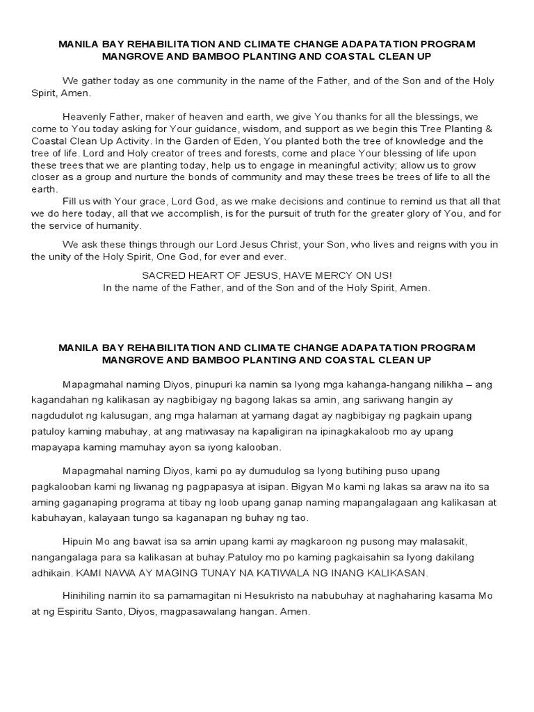 Tree Planting Prayer | PDF | God The Father | Religious Belief And Doctrine