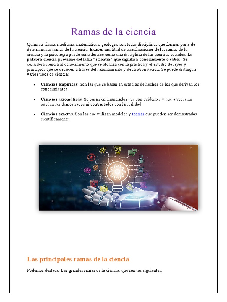 Ramas de La Ciencia Naturales | PDF