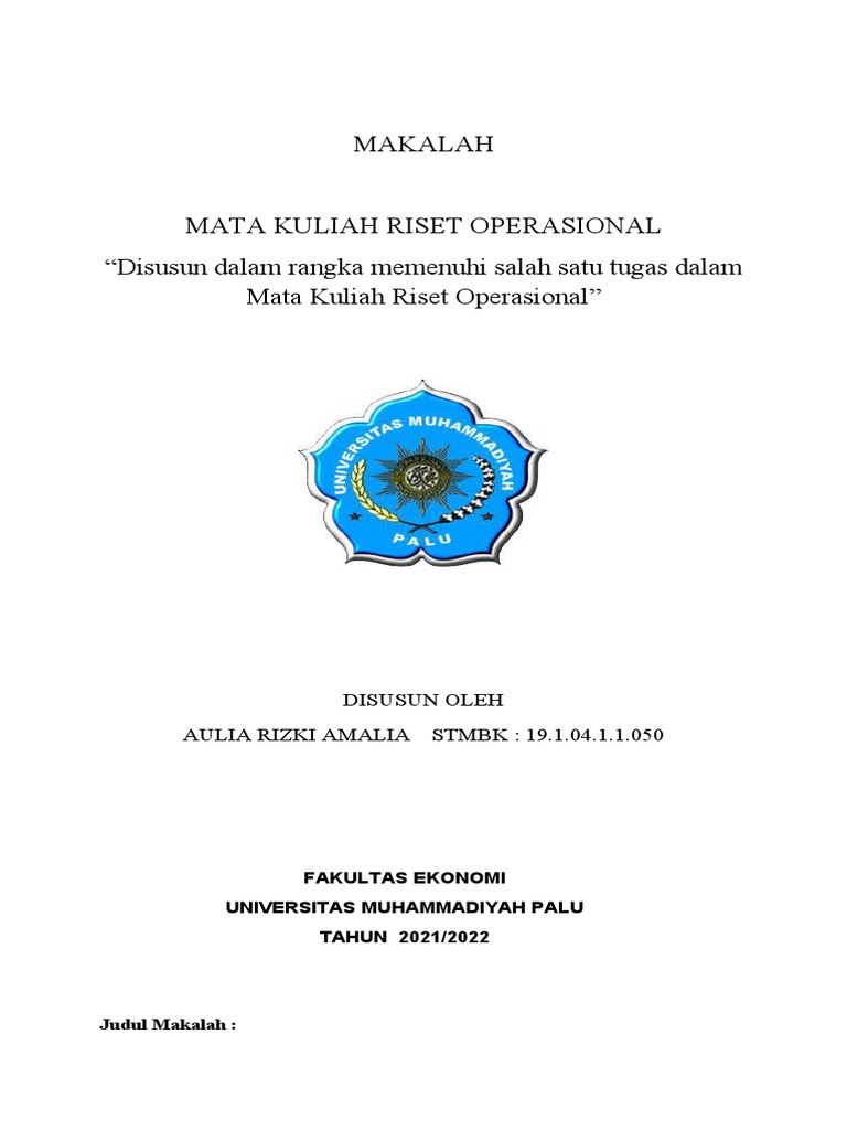 Resume Riset Operasional | PDF