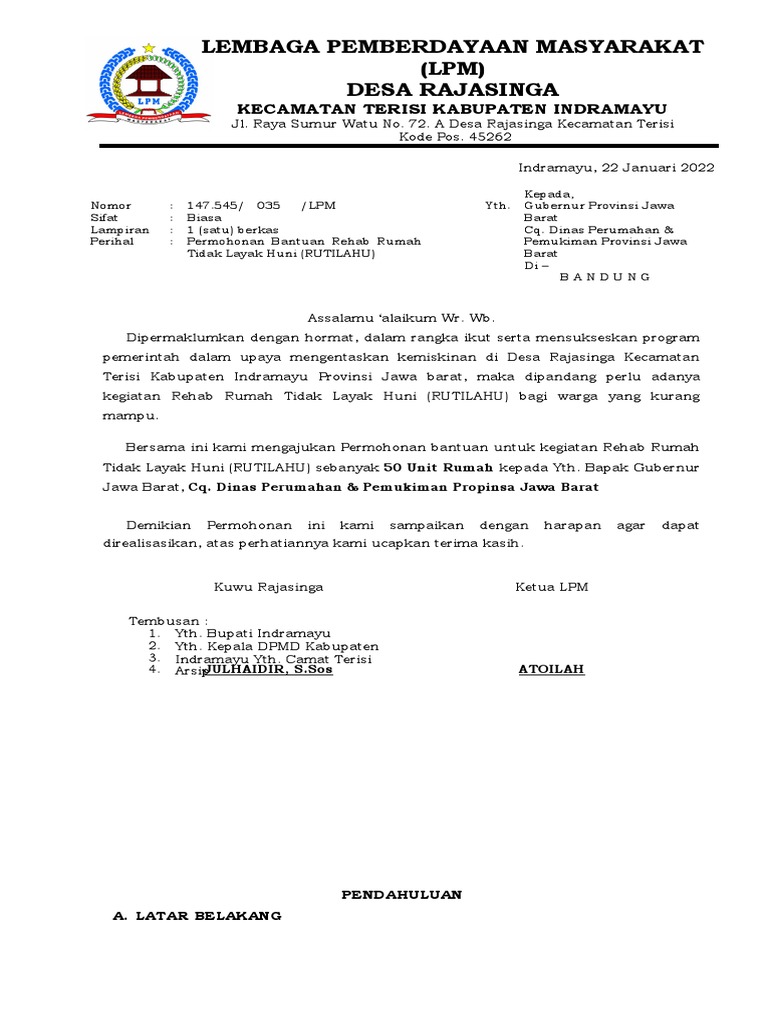 Proposal Awal Rutilahu | PDF | Griya & Taman