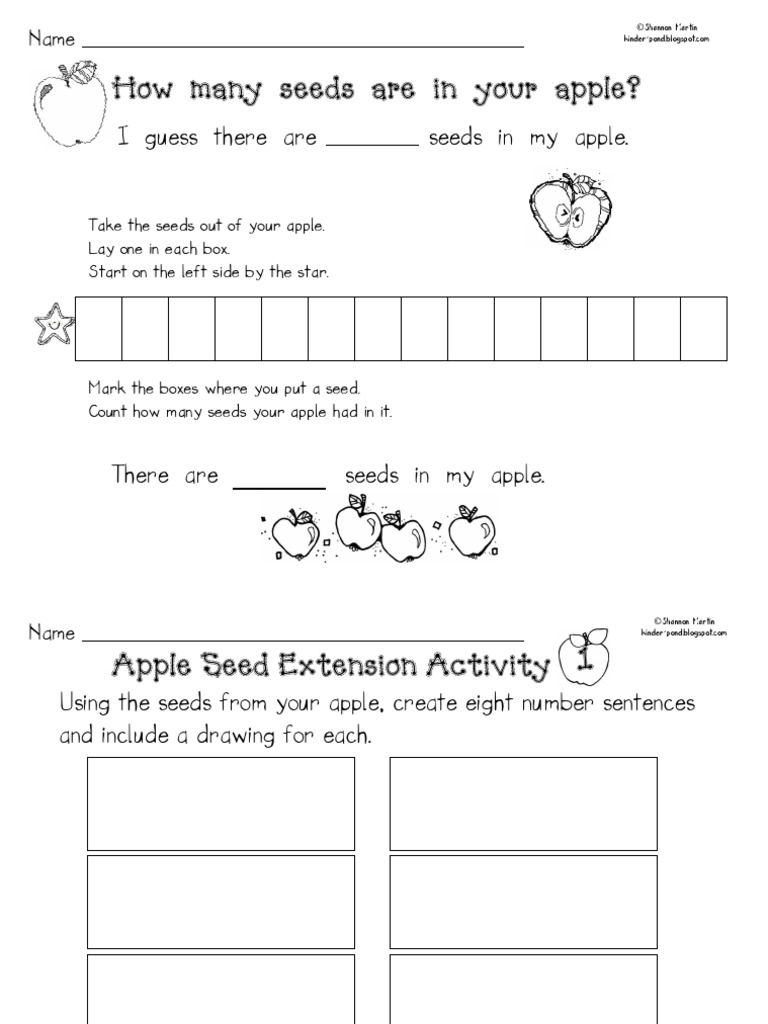 Apple Seed Counting Activity Guide | PDF | Cooking, Food & Wine
