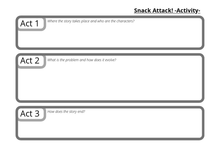 Short Film Snack Attack Activity Pdf