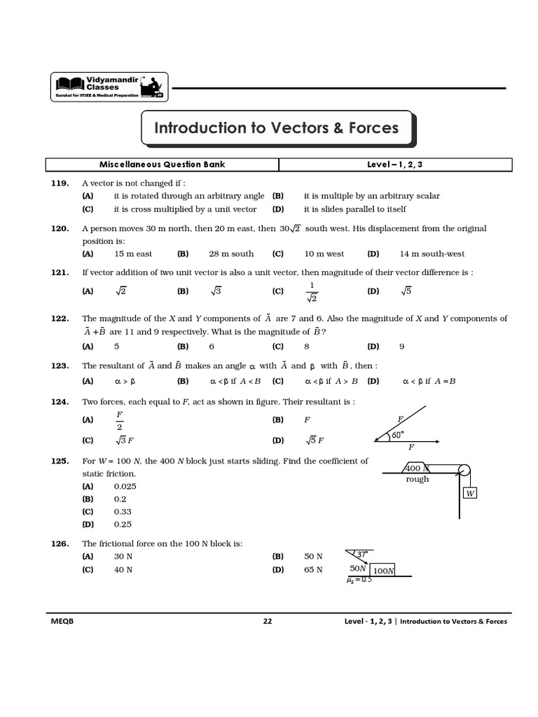 Introduction To Vectors And Forces Miscellaneous Pdf Euclidean Vector Euclidean Geometry
