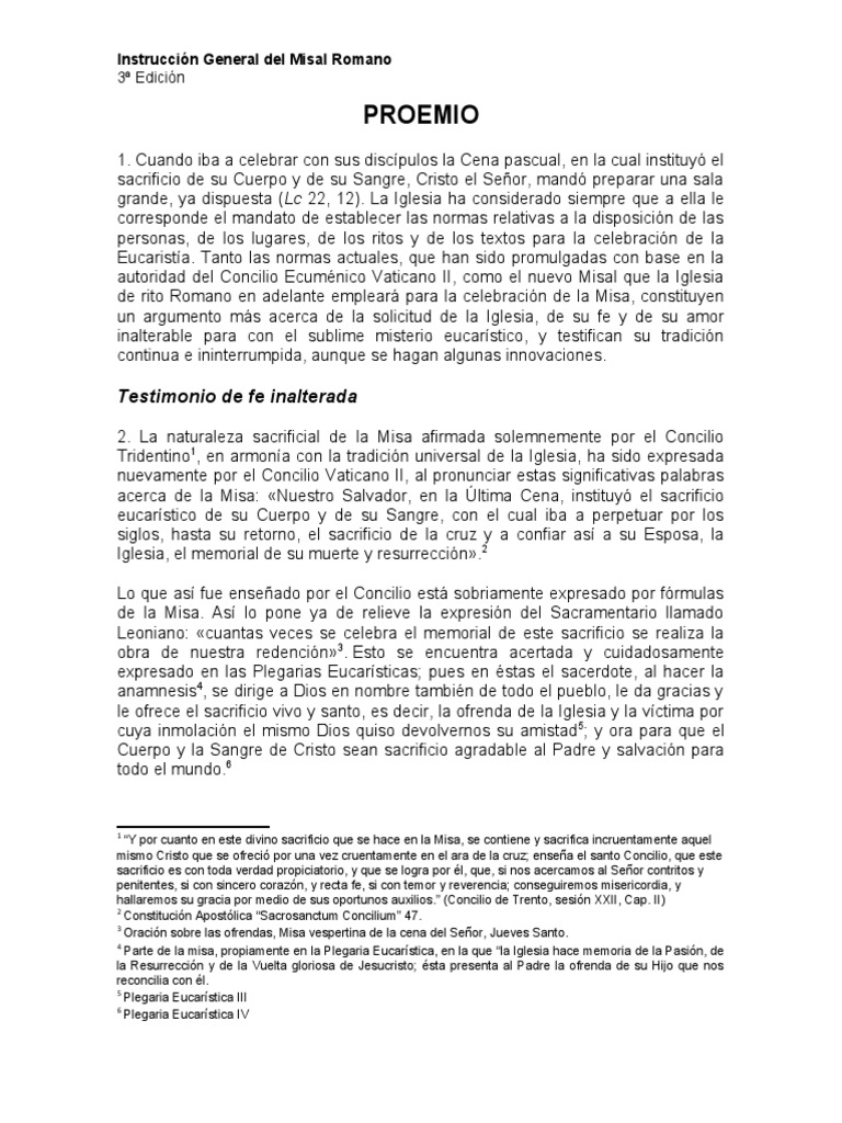 Proemio Igmr | PDF | eucaristía | Misa (liturgia)