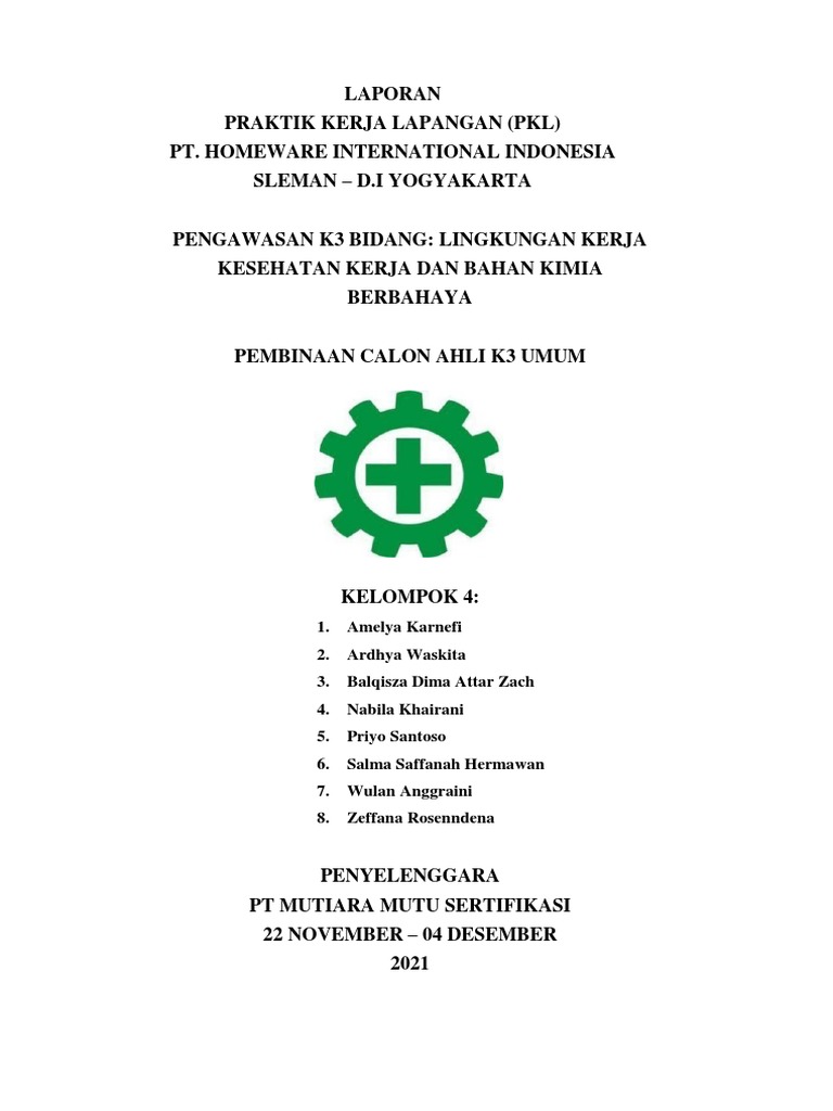 Laporan PKL K3 | PDF