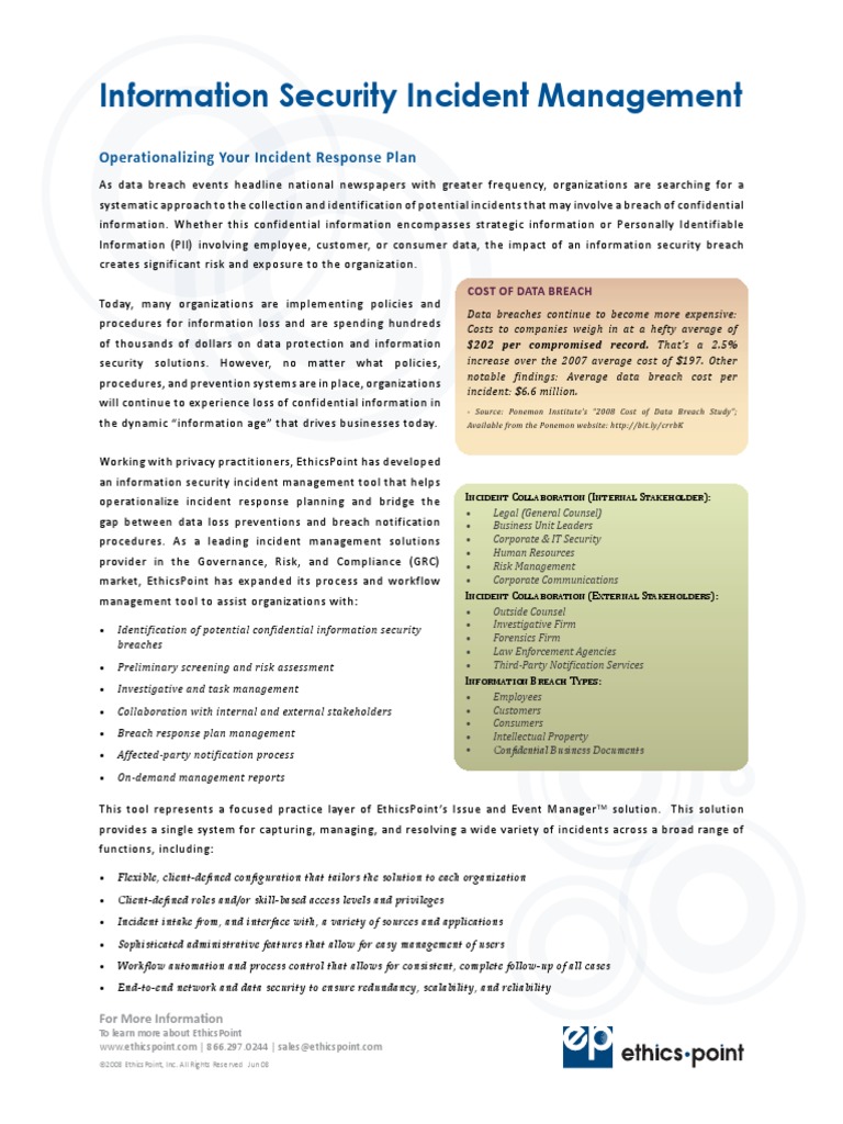 Information Security Incident Management: Operationalizing Your ...