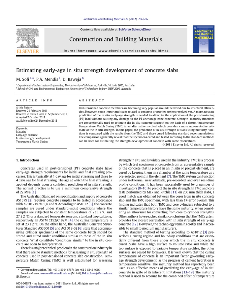 Estimating Early-Age in Situ Strength Development of Concrete Slabs ...