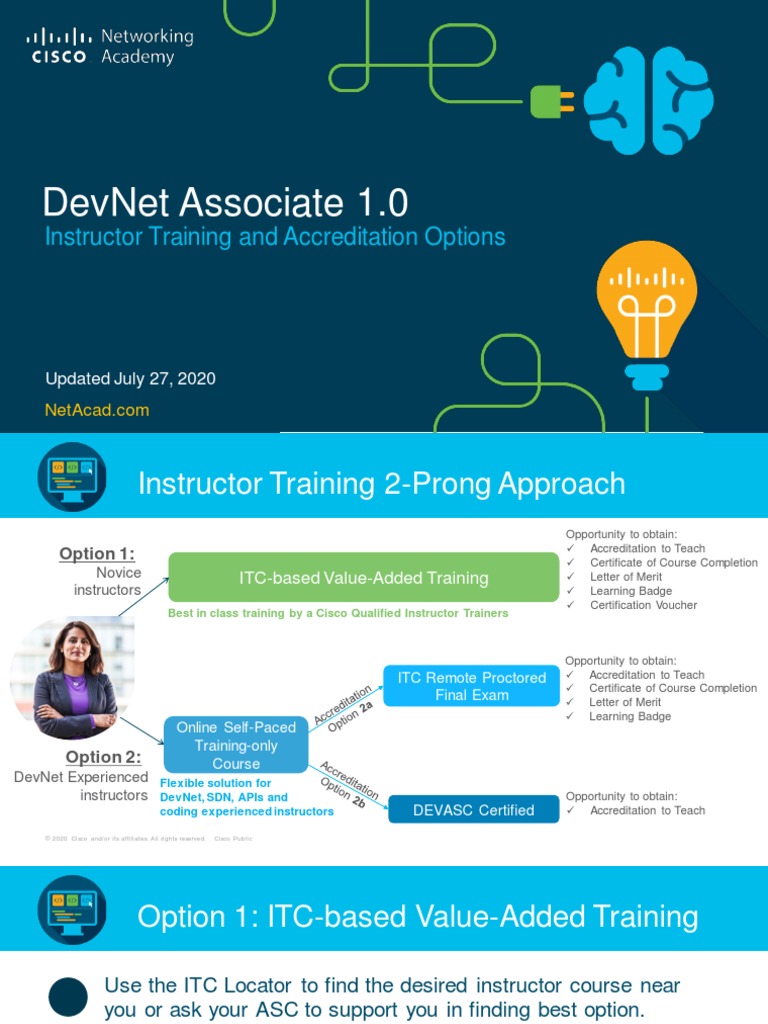 DEVASC v1 Instructor Training Options | PDF