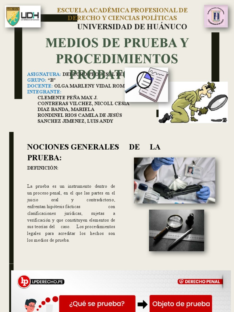 Medios de Prueba en Derecho Penal | PDF | Evidencia (ley) | Veneno