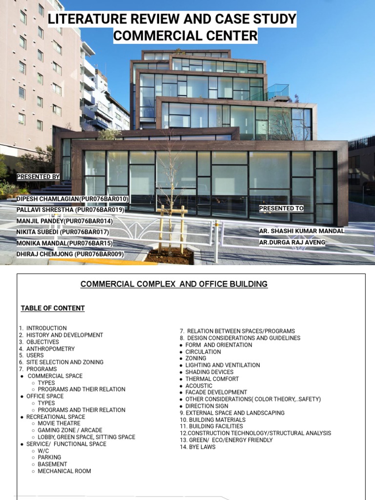 Literature Review and Case Study Commercial Center: Presented by | PDF ...