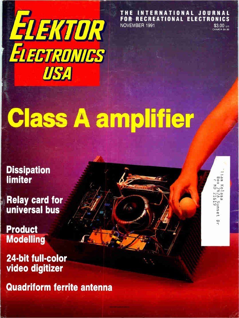 Elektor-Electronics-USA-1991-11 | PDF | Power Supply | Amplifier