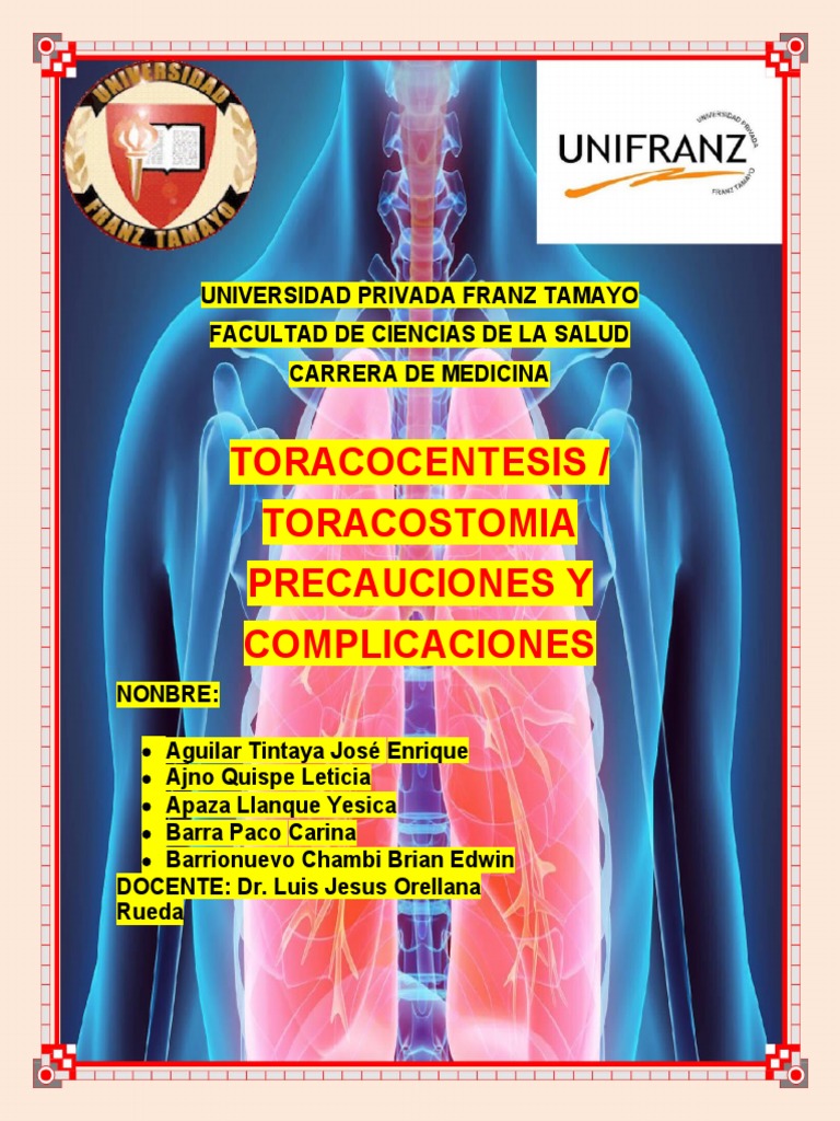 Toracocentesis Toracostomia | PDF | Medicina CLINICA | Ciencias de la Salud