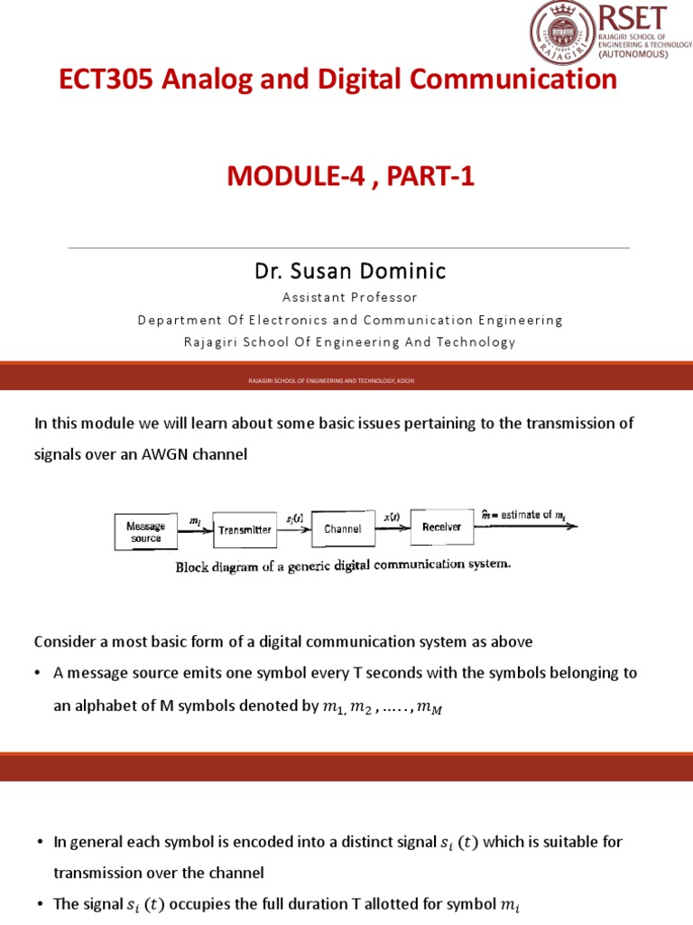 Geometric Representation of Signals: Converting a Continuous AWGN Channel into a Vector Channel ...