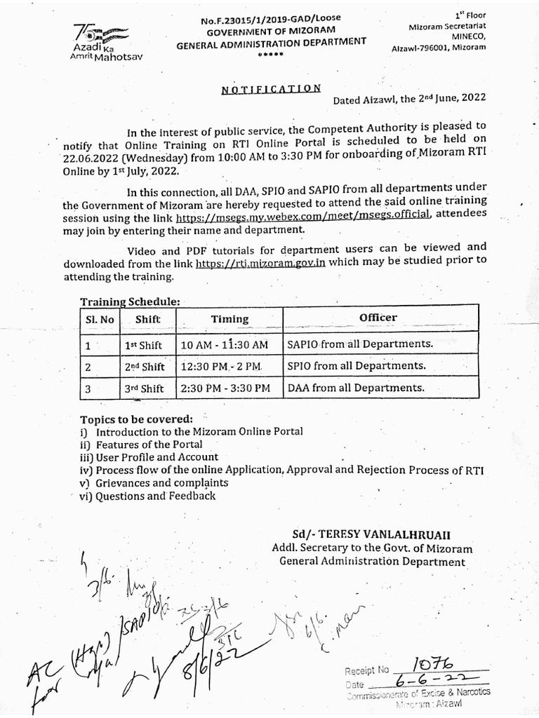 Online Training On RTI Portal | PDF