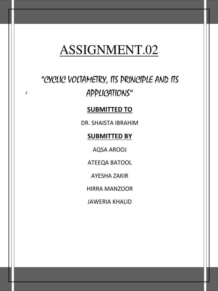 Cyclic Voltammetry: Its Principle and Applications | PDF | Electrochemistry | Electrolyte