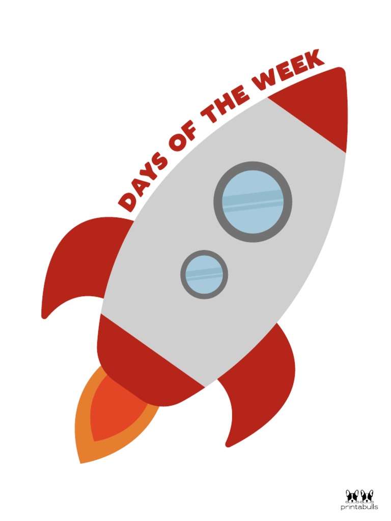 Space-Themed Days of the Week Printables | PDF