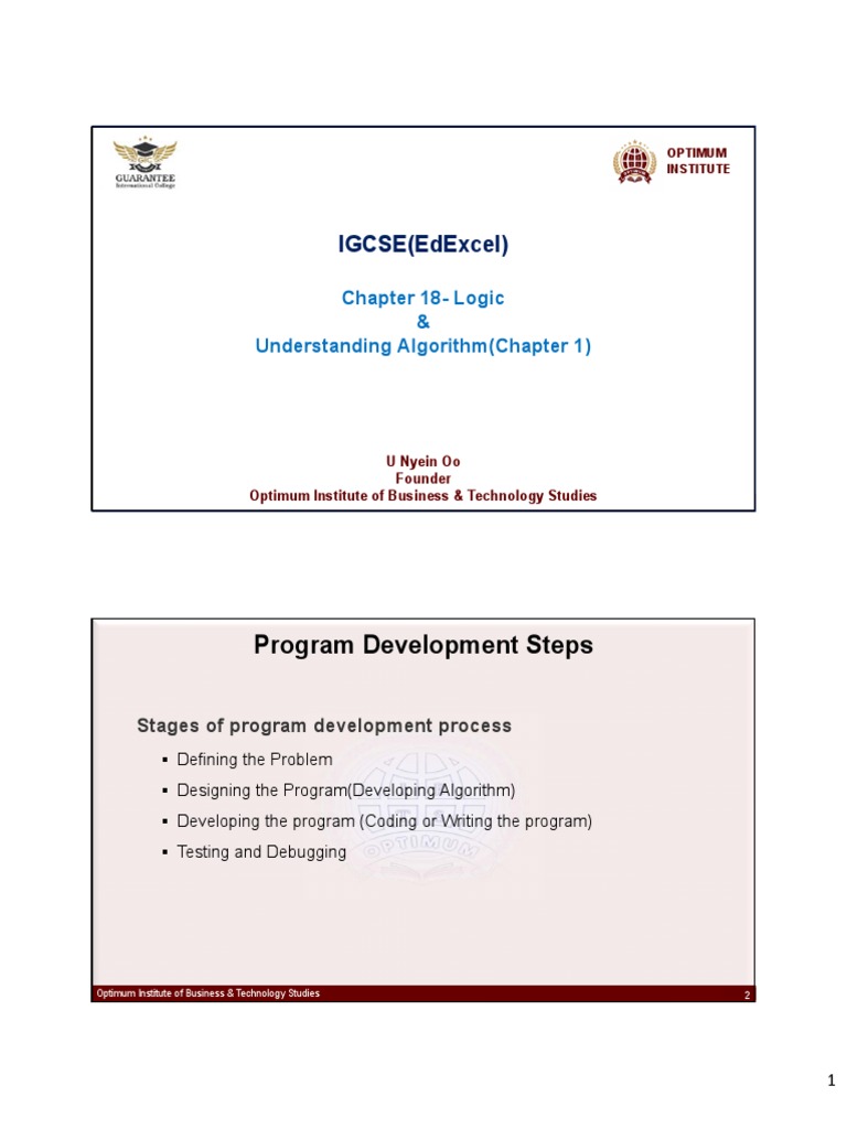 Chapter 18 - Logic and Introduction To Algorithm Part A | PDF ... Chapter 18 - Logic and Introduction To Algorithm Part A | PDF ...