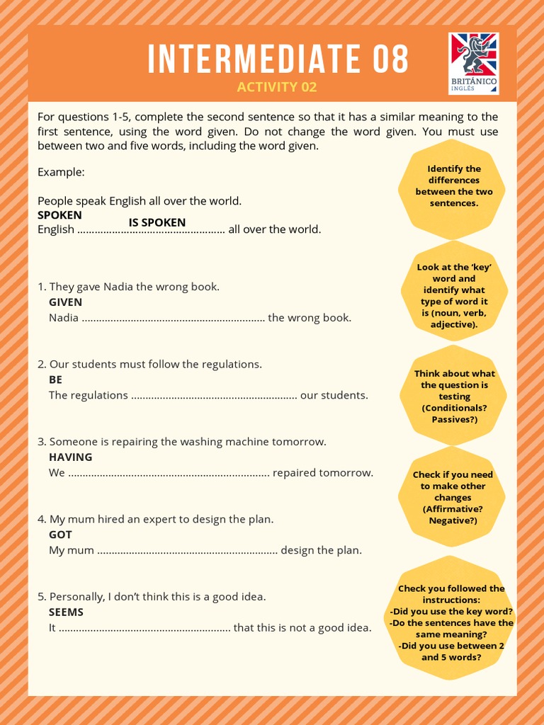 English Language Structure Exercises | PDF | Word | English Language