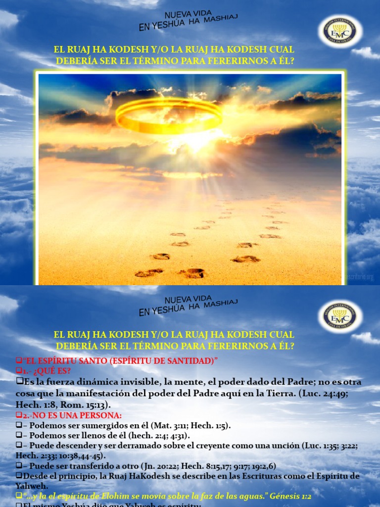 La Ruaj Ha Kodesh Estudio | PDF | espíritu Santo | Cristo (título)