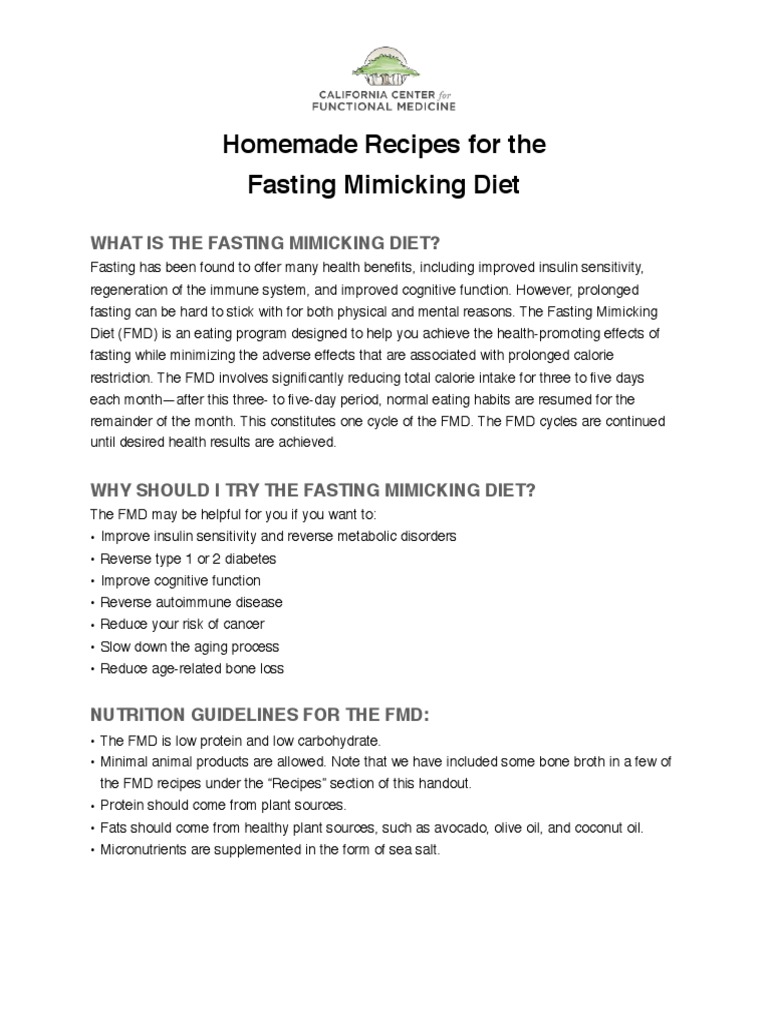 fasting-mimicking-diet | PDF | Dieting | Foods
