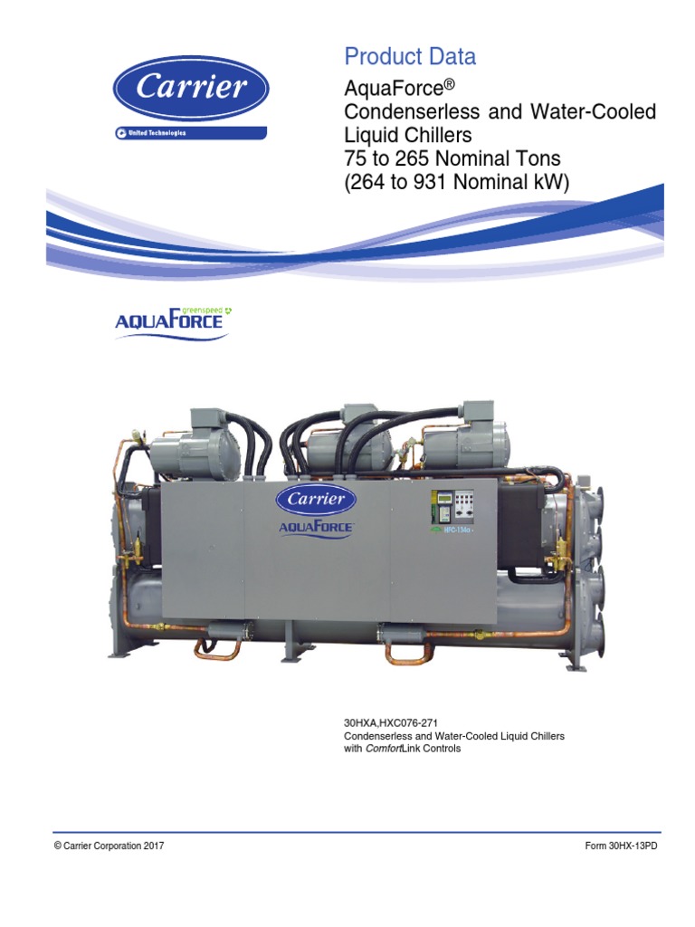 Carrier 30 HX Chiller Product Data7itu | PDF | Air Conditioning | Pressure