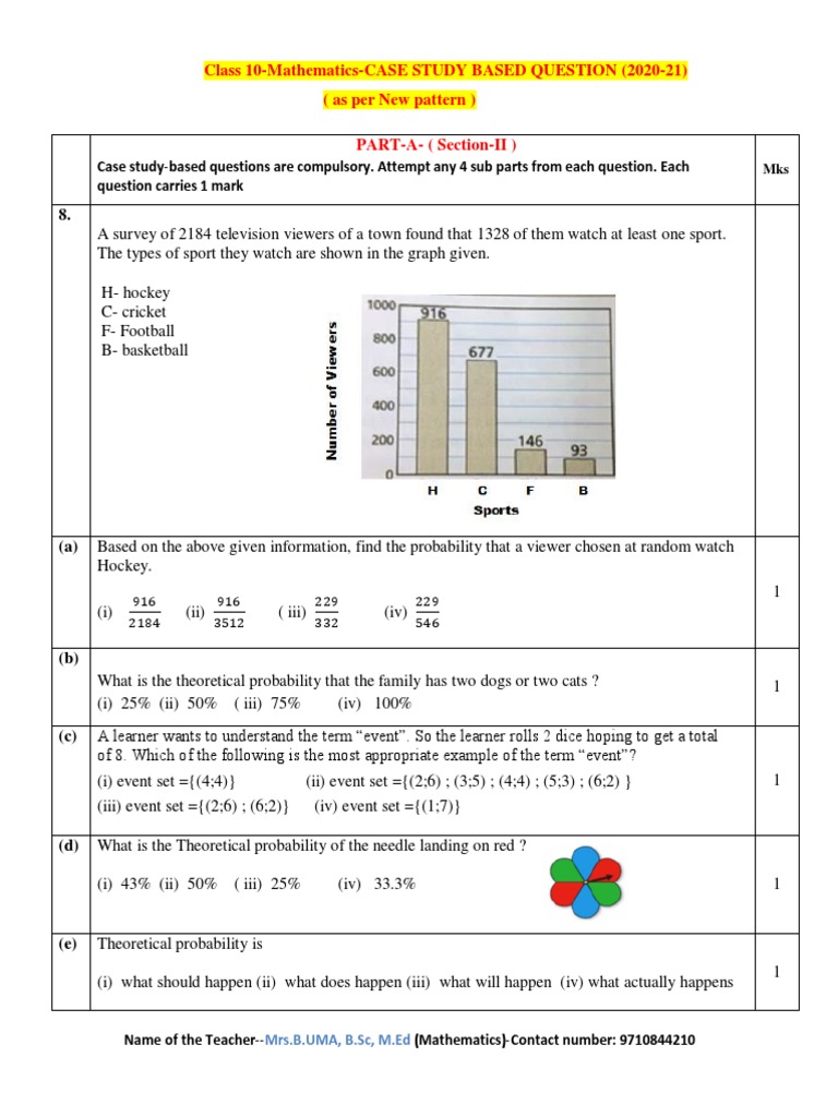 Class 10-Maths-CASE STUDY BASED QUESTIONS - (2020-21) - Mrs.B.UMA-PDF ...