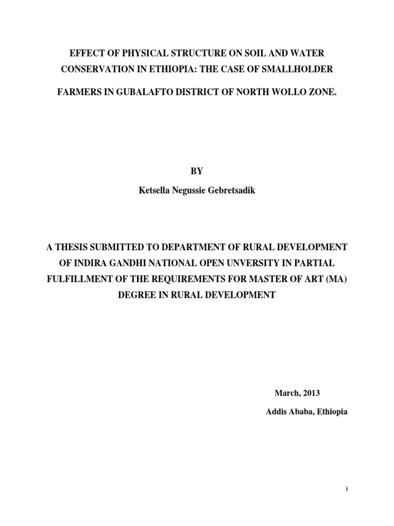 Effect of Physical Soil and Water Conservation Structures on Smallholder Farmers' Land ...