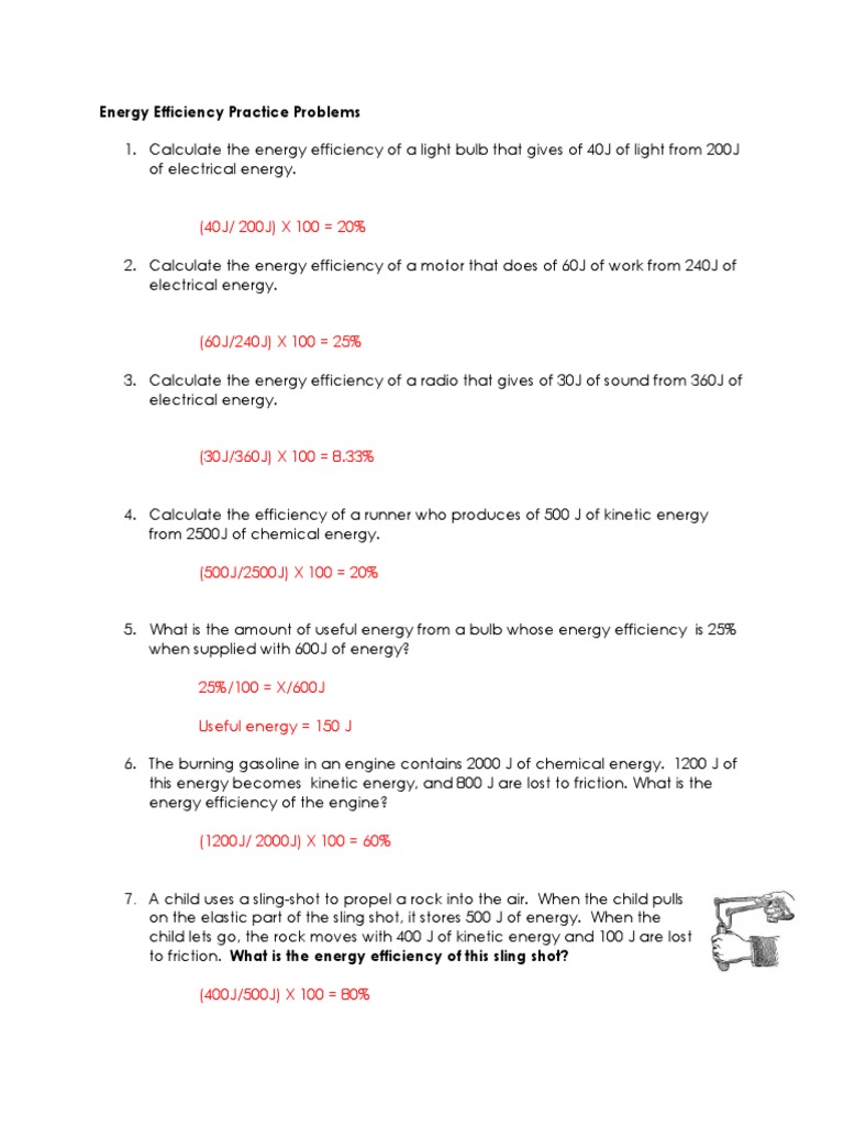 Energy Efficiency Practice Problems | PDF