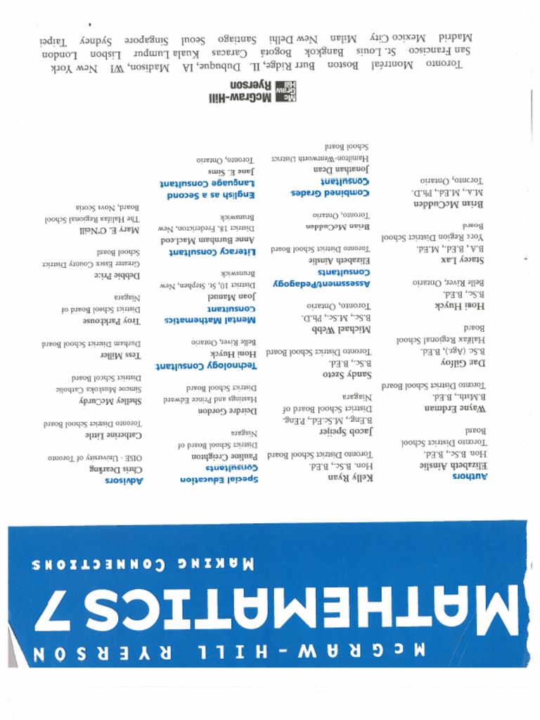 Gr.7 Math Textbook - Making Connections | PDF