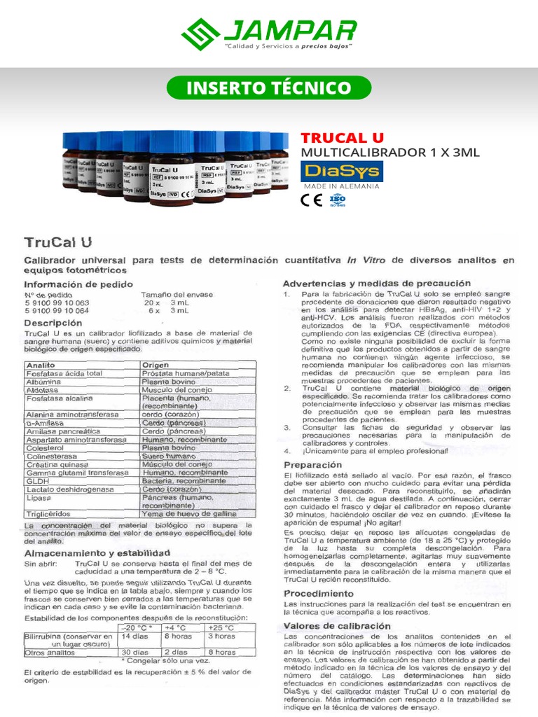 Trucal U Multicalibrador 1 X 3ml | PDF