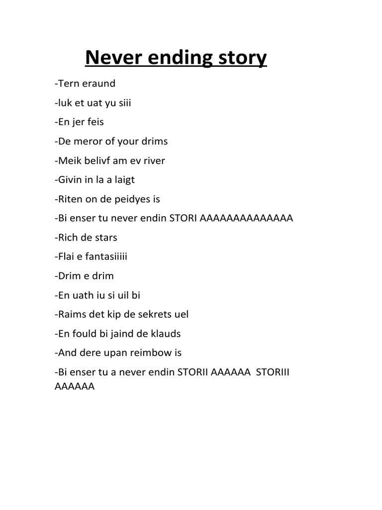 Never Ending Story | PDF | Poetry