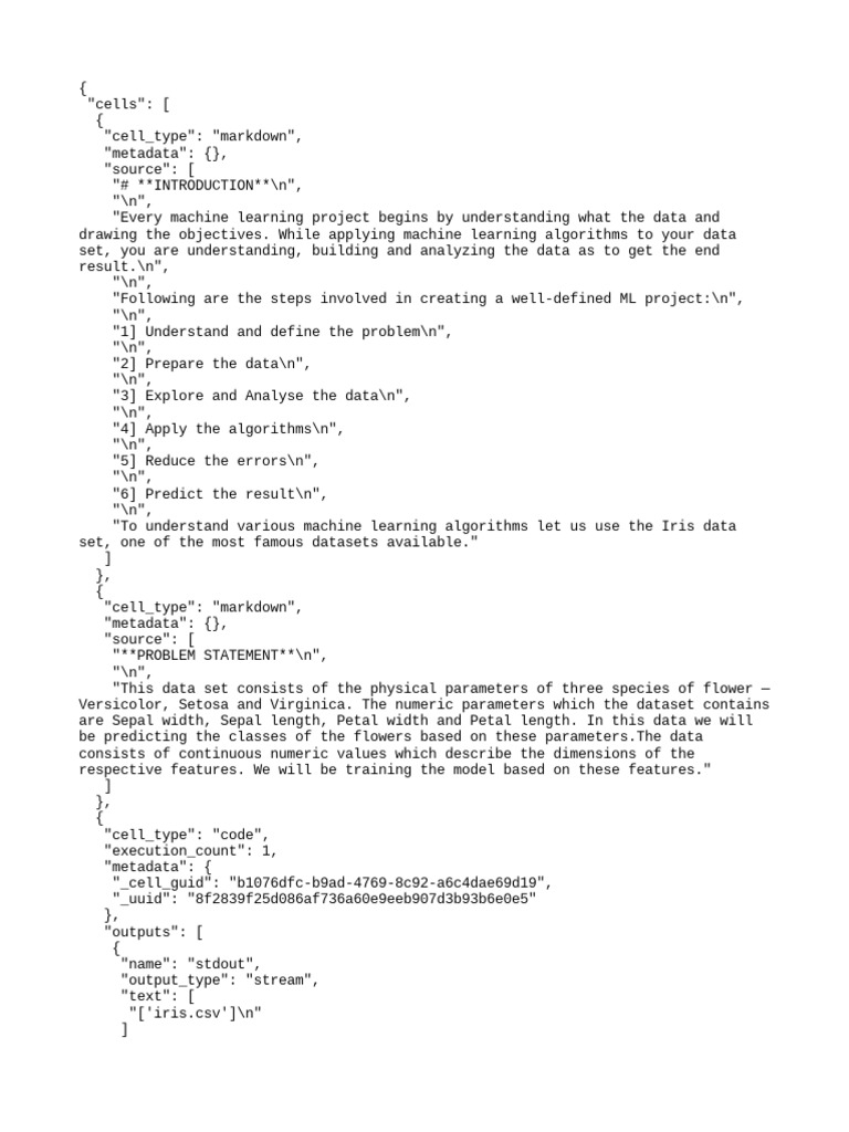 Machine Learning With Iris Dataset - Ipynb | PDF | Machine Learning ... Machine Learning With Iris Dataset - Ipynb | PDF | Machine Learning ...