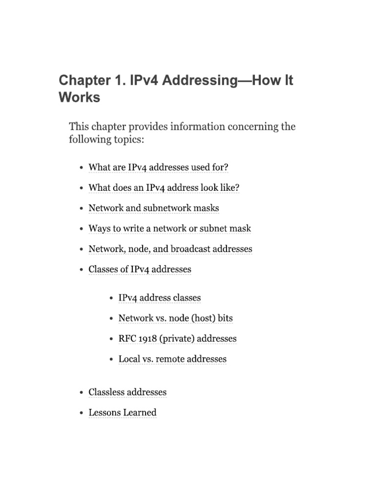 Ipv4 Addressing Scheme | PDF Ipv4 Addressing Scheme | PDF